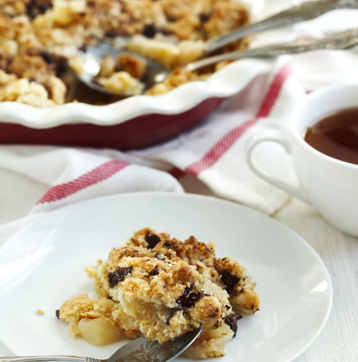 Crumble poires chocolat - Recette - Cerise et Potiron - Primeur Lyon